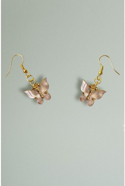 Lil'adore Lila Kelebek Gold Küpe