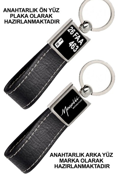 Promosyon Denizi Ön Yüz Megelli Logolu Arka Yüz Plakanıza Özel Siyah Anahtarlık