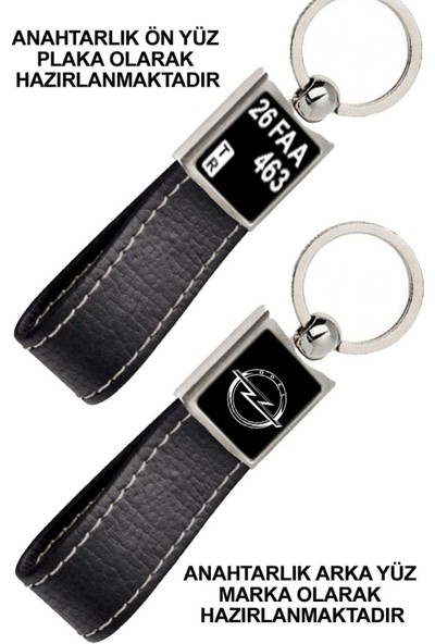 Promosyon Denizi Ön Yüz Opel Logolu Arka Yüz Plakanıza Özel Siyah Anahtarlık