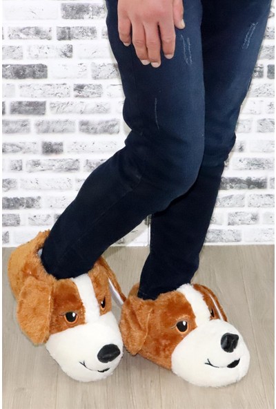 Föz 0827 Taba Hayvan Figürlü Peluş Erkek Panduf