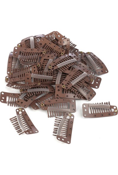 Colezium Çıt Çıt Klipsi Büyük - 10 Adet - Açık Kahverengi