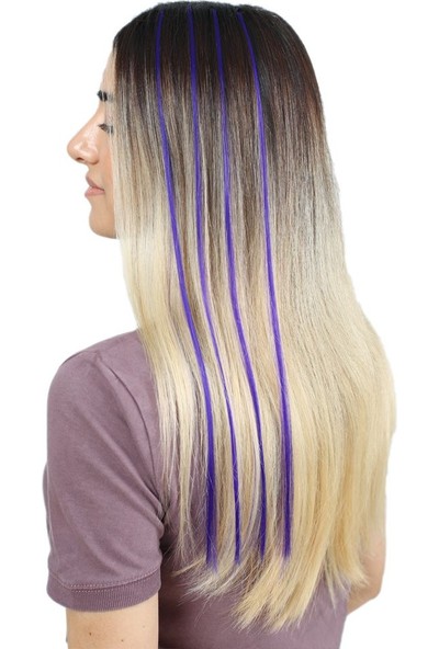 Colezium Renkli Sentetik Boncuk Kaynaklık Saç + Takım Aparatı - Mor- 10 Adet