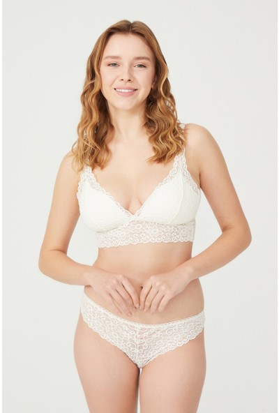 Cansoy Luna Dantelli Ekru Bralet Sütyen Takımı Cansoy Luna Dantelli Ekru Bralet Sütyen Takımı