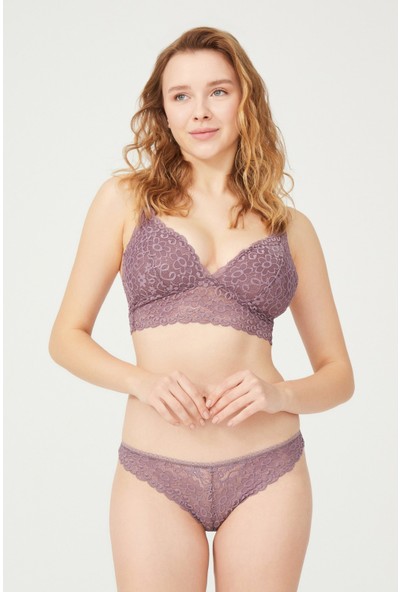 Cansoy Luna Dantelli Vizon Bralet Sütyen Takımı Cansoy Luna Dantelli Vizon Bralet Sütyen Takımı