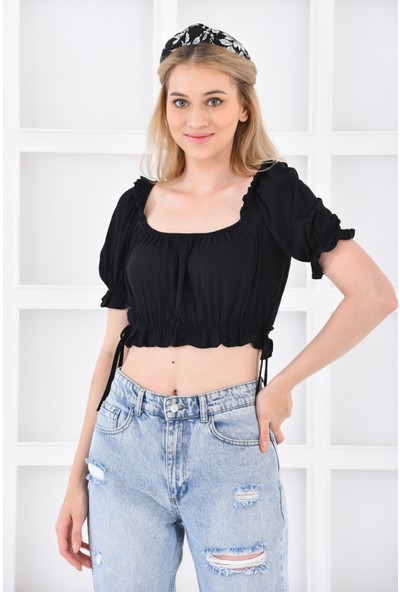 Kare Yaka Bağcıklı BLUZ-3024-1424