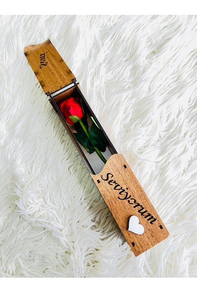 Hope Ahşap Gül Kutusu & Yapay Gül Hope Ahşap Gül Kutusu & Yapay Gül