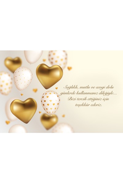 Tellgraf Kalpli Teşekkür Kartı (5,5X8,5)100 Adet