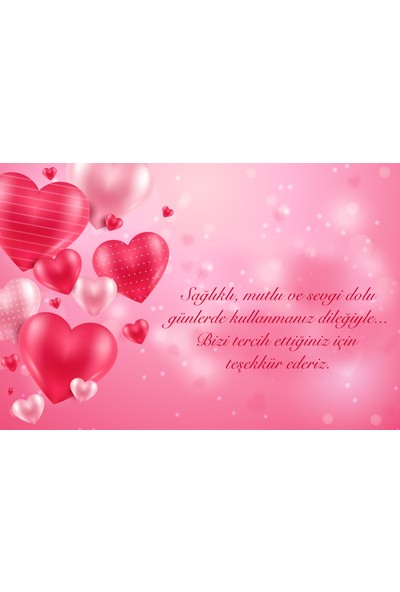 Tellgraf Kalpli Teşekkür Kartı (5,5X8,5)100 Adet