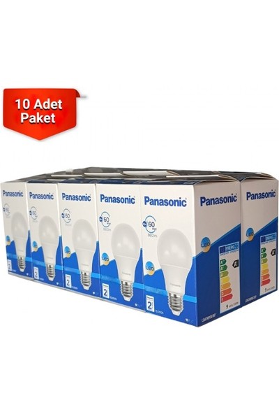 Panasonic E27 LED Ampul 8,5W 60W 860LM 2700K Günışığı - 10'lu Paket Panasonic E27 LED Ampul 8,5W 60W 860LM 2700K Günışığı - 10'lu Paket
