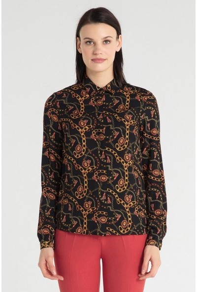 Pera Zincir Desen Tarçın Gömlek Pera Zincir Desen Tarçın Gömlek