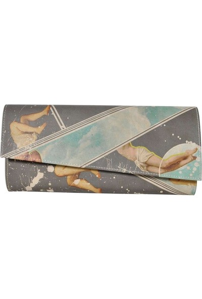 Dogo Renaissance / Tasarım Baskılı Vegan / Clutch Kadin Canta