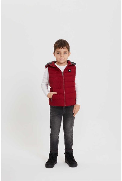 Lee Cooper Caspian Erkek Çocuk Yelek Bordo