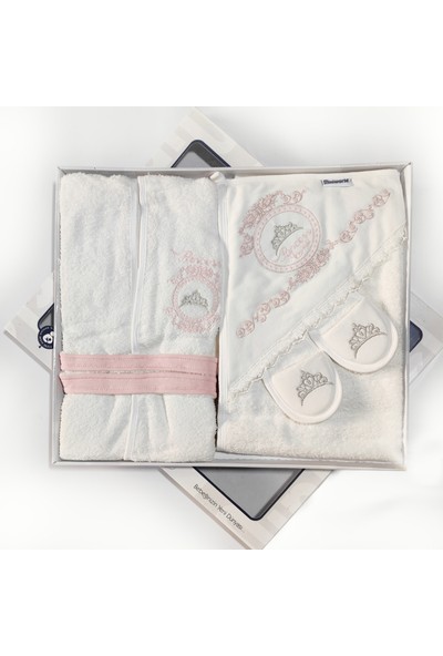 Miniworld Taç Işlemeli Bornoz Takımı Miniworld Taç Işlemeli Bornoz Takımı