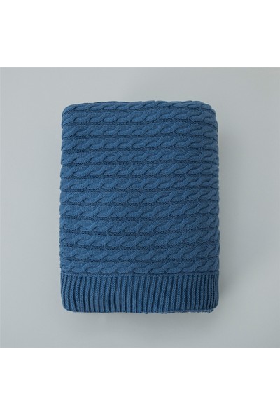 Chakra Derecho Çift Kişilik Battaniye 200X220 cm Gece Mavisi