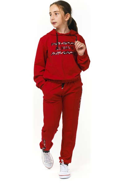 Pina Kids Pink Mood Slim Fit Pamuklu Kız Çocuk Eşofman Takımı