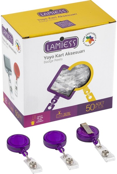 Lamiess Lms 351 Yuvarlak Yoyo Şeffaf Mor 50'li