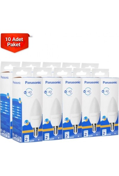 Panasonic E14 LED Ampul 5W 455LM 6500K Beyaz - 10'lu Paket Panasonic E14 LED Ampul 5W 455LM 6500K Beyaz - 10'lu Paket