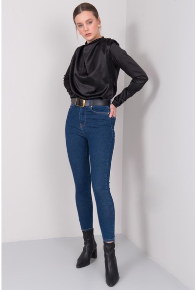 Laperle Butik Yüksek Bel Skinny Denim Pantolon
