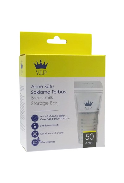 V.I.P Anne Sütü Saklama Poşeti 50 Li V.I.P Anne Sütü Saklama Poşeti 50 Li