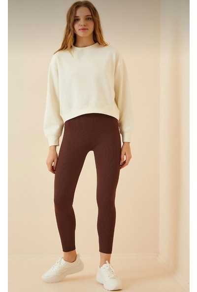 Oylav Kahverengi %100 Pamuklu Toparlayıcı Fitilli Tayt Oylav Kahverengi %100 Pamuklu Toparlayıcı Fitilli Tayt