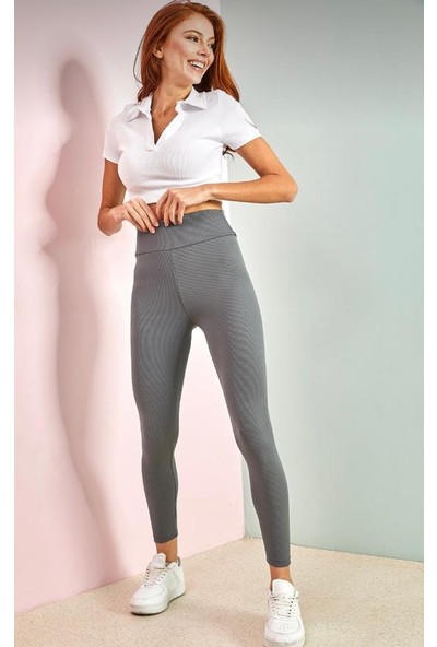 Oylav Gri %100 Pamuk Toparlayıcı Fitilli Tayt Oylav Gri %100 Pamuk Toparlayıcı Fitilli Tayt