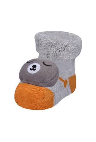 Bolero Oyuncaklı Erkek Bebek Çorabı Vizon 6-12 Ay