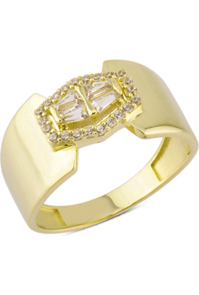 Harem Altın 14 Ayar Altın Tasarım Detaylı Yüzük YZK154