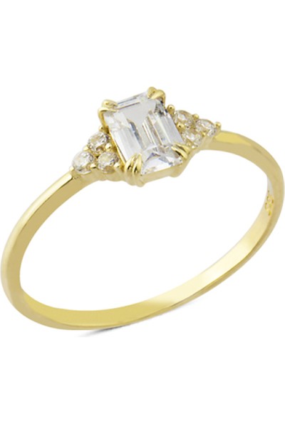 Harem Altın 14 Ayar Altın Baget Taşlı Yüzük YZK120A