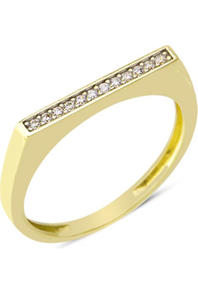 Harem Altın 14 Ayar Altın Tek Sıra Taşlı Yüzük YZK070