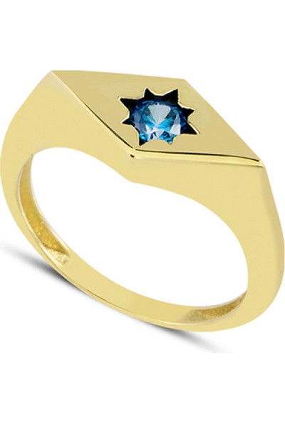 Harem Altın 14 Ayar Altın Mavi Taşlı Sekiz Köşeli Yıldız Yüzük YZK076 Harem Altın 14 Ayar Altın Mavi Taşlı Sekiz Köşeli Yıldız Yüzük YZK076