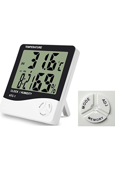 Ega Toptan Masaüstü Dijital Termometre Nem Ölçer Saat