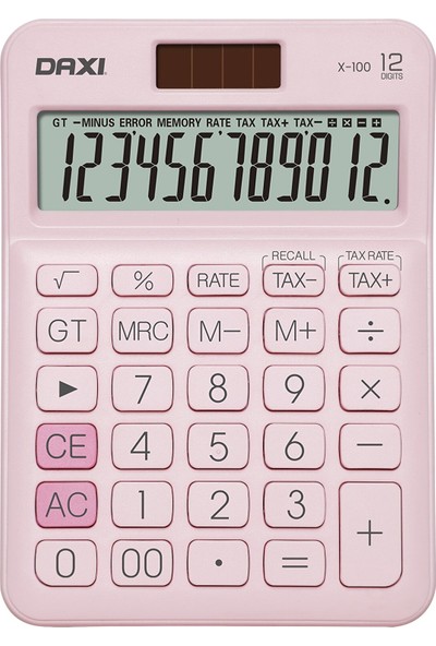 Daxi X-100 12 Haneli Hesap Makinesi Pastel Pembe Daxi X-100 12 Haneli Hesap Makinesi Pastel Pembe