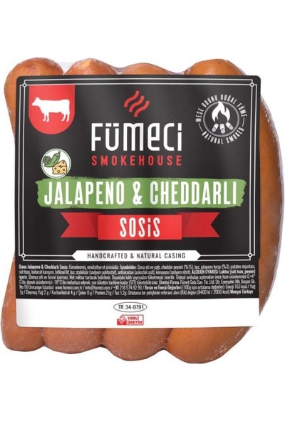 Fümeci Smokehouse Jalapeno Cheddar Sosis 350-400 gr Fümeci Smokehouse Jalapeno Cheddar Sosis 350-400 gr
