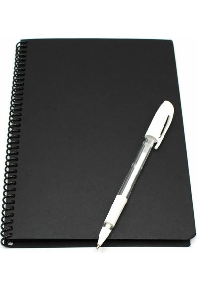 Red Whiter Siyah Yapraklı Defter Spiralli 14X20 140 Gr. 60 Sayfa ve Beyaz Kaliteli Jel Kalem Red Whiter Siyah Yapraklı Defter Spiralli 14X20 140 Gr. 60 Sayfa ve Beyaz Kaliteli Jel Kalem