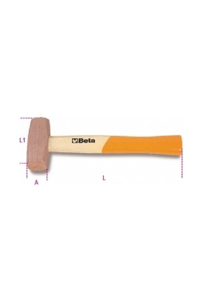 Beta 1385N Ağaç Saplı Bakır Çekiç 600 Gr.