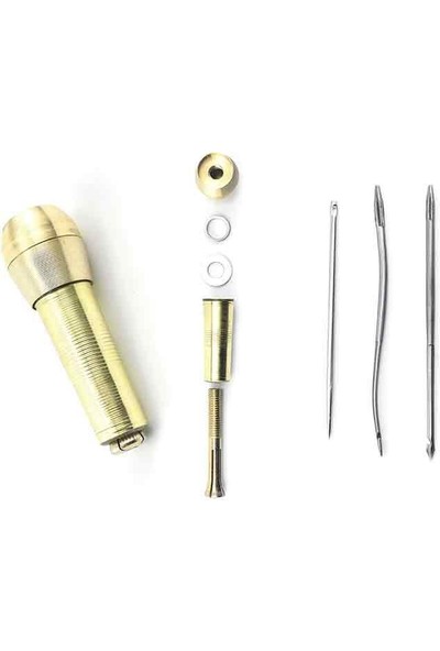 Dopar Prinç Ayarlı Sap + 3 Adet Biz Iğnesi Deri El Aleti Dopar Prinç Ayarlı Sap + 3 Adet Biz Iğnesi Deri El Aleti