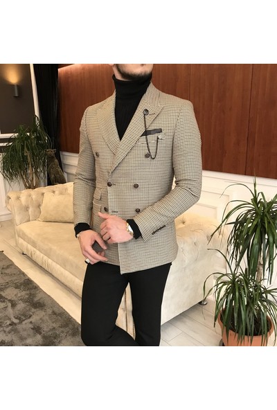 Terzi Adem Italyan Stil Erkek Slim Fit Kruvaze Kışlık Tek Ceket Çok Renkli T6775 Terzi Adem Italyan Stil Erkek Slim Fit Kruvaze Kışlık Tek Ceket Çok Renkli T6775