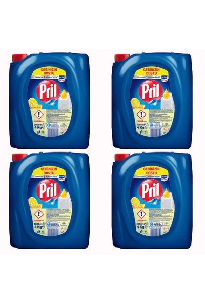 Pril Limonlu Sıvı Bulaşık Deterjanı 4 Lt x 4'lü Pril Limonlu Sıvı Bulaşık Deterjanı 4 Lt x 4'lü