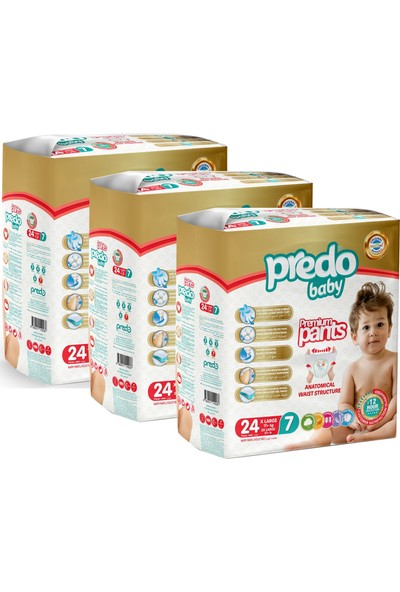 Predo Baby Premium Pants Külot Bezi 7 Numara x Large 72'li x 3 Predo Baby Premium Pants Külot Bezi 7 Numara x Large 72'li x 3