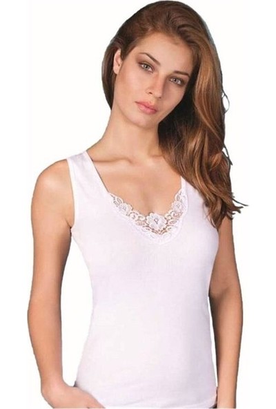 Berrak 2018 Kadın Kalın Askılı 2li Paket Güpürlü Atlet