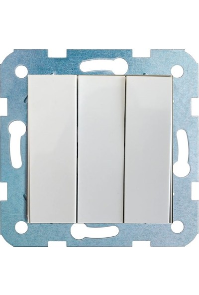 Çağatay Elektrik Ovivo Beyaz Üçlü Anahtar Mekanizma-Çerçeve Yoktur!!!