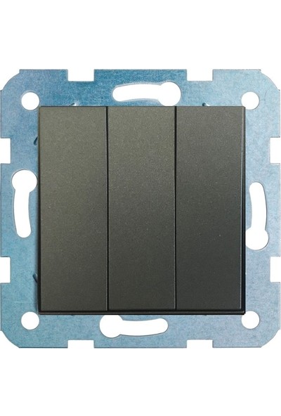 Çağatay Elektrik Ovivo Füme Üçlü Anahtar Mekanizma-Çerçeve Yoktur!!!