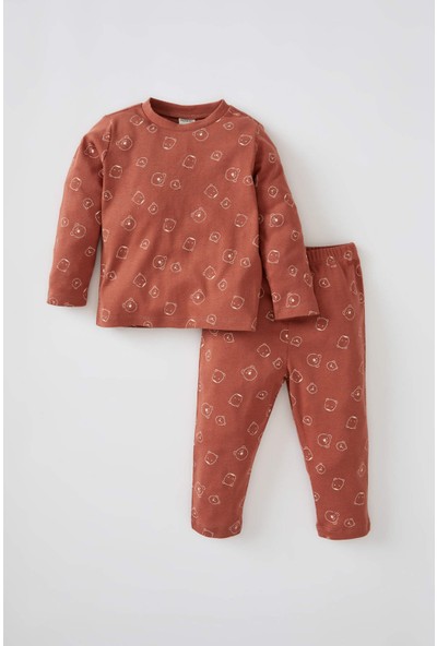 DeFacto Erkek Bebek Hayvan Desenli Uzun Kollu Organik Pamuklu Pijama Takım X0238A222SP
