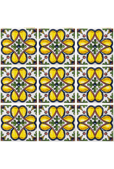 Can Seramik 10 x 10 cm Cç-55 Kütahya Çini Karo 5'li 1 Paket