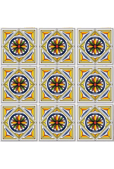 Can Seramik 10 x 10 cm Cç-59 Kütahya Çini Karo 5'li 1 Paket