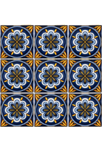 Can Seramik 10 x 10 cm Cç-62 Kütahya Çini Karo 5'li 1 Paket