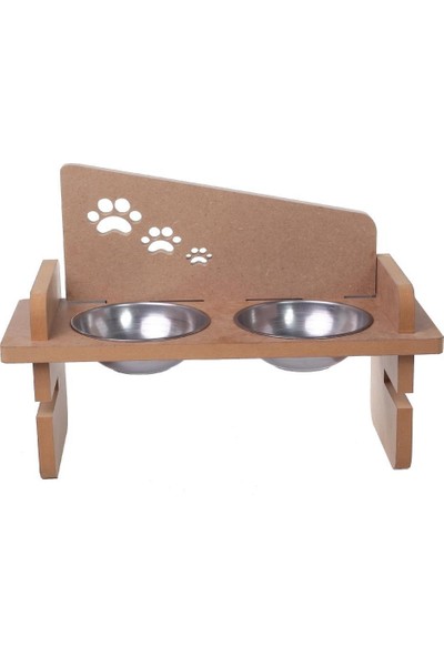 Woody Life Üç Patili Yüksekliği Ayarlanan Kedi ve Köpek Mama ve Su Kabı Çelik Kaseli Woody Life Üç Patili Yüksekliği Ayarlanan Kedi ve Köpek Mama ve Su Kabı Çelik Kaseli