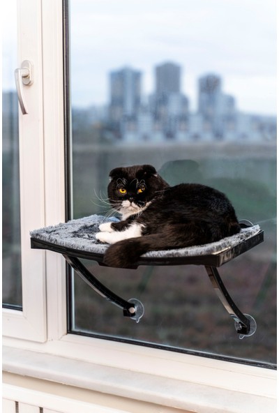 Kolayca Alışveriş Dayanıklı Kedi Yatağı - Cama ve Duvara Monte Edilebilen Kedi Hamağı