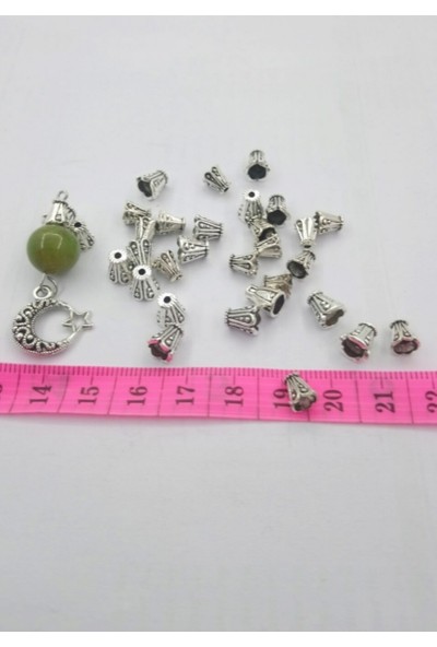 Ztt Metal Tesbih Püskül Taş Kapama Aparatı 50 Adet Gümüş Renk