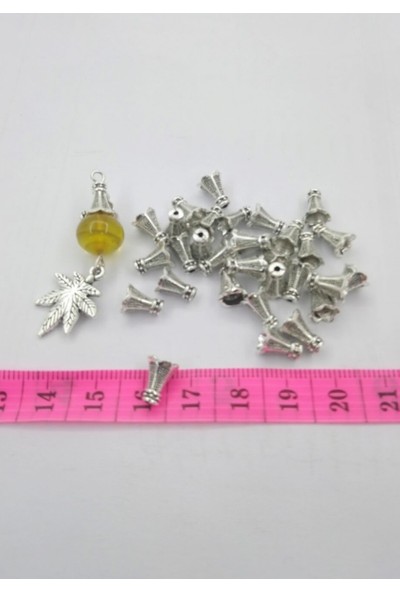 Ztt Metal Tesbih Püskül Taş Kapama Aparatı 100 Adet Gümüş Renk